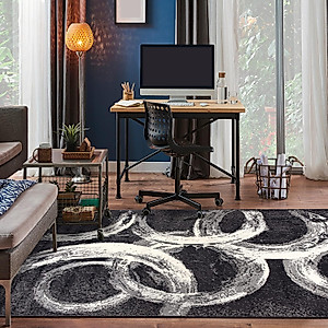 Rugshop Contemporary Bohemian Soft Area Rug 8' x 10' Dark Gray