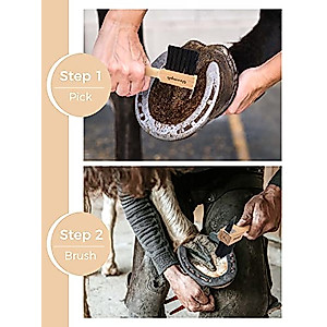 Ueemph Hoof Picks for Horses,Wooden Handle Hoof Pick with Brush，Sturdy and Durable，Excellent Texture， (1 Pieces)