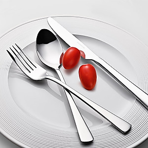 KINGSTONE Silverware Set for 8, 40-Piece Forged 18/10 Stainless Steel Flatware Set, Mirror Finish Cutlery Set Dishwasher Safe for Home, Restaurant, Wedding, Party