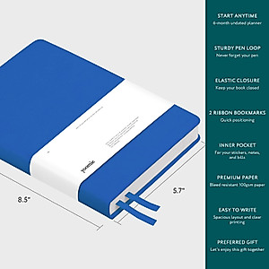 Daily Planner 2024. Undated Daily, Weekly & Monthly Planner with Time Slots. Achieve Your Goals – Organize Your Life with This Weekly Planner, A5 size, Hardcover Agenda. Start Anytime Weekly Monthly