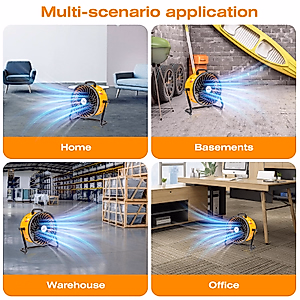 iLiving 16 in. Low Noise Turbo Fan 2687 CFM 3-Speed Portable Air Circulator for Shop, Office, Greenhouse, Home and Warehouse