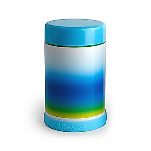 French Bull Stainless Steel Leak Proof Hot Lunch Thermos Vacuum Insulated Food Soup Jar Container, Easy Grip Lid, 16oz, Blue Ombre (71134)