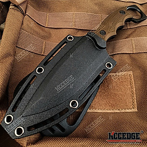Tactical Knife Hunting Knife Survival Knife Fixed Blade Knife Razor Sharp Edge Camping Accessories Camping Gear Survival Kit Survival Gear Tactical Gear 80244 (Coyote Brown)