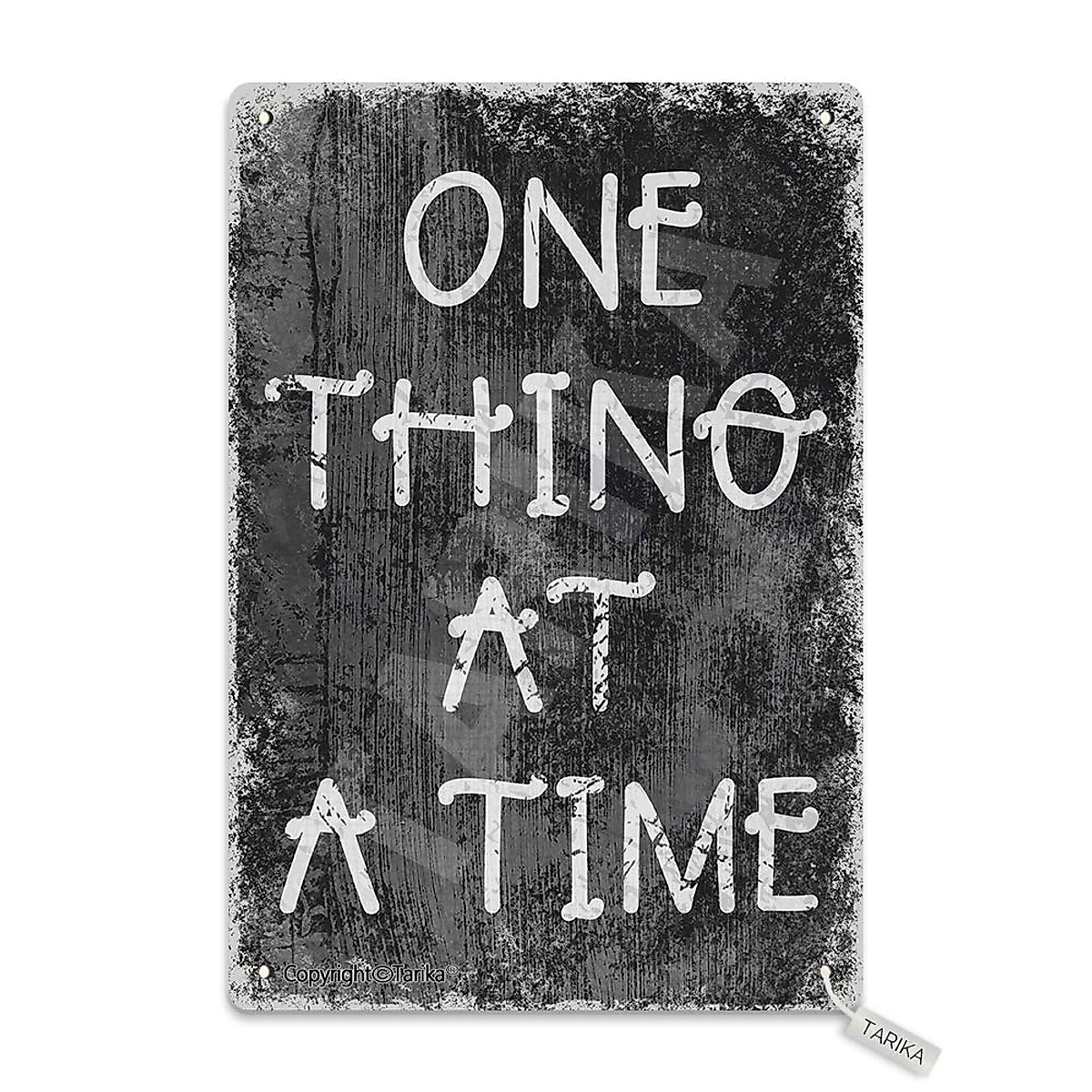 One Thing at A Time Iron 20X30 cm Retro Look Decoration Crafts Sign for Home Kitchen Bathroom Farm Garden Garage Inspirational Quotes Wall Decor