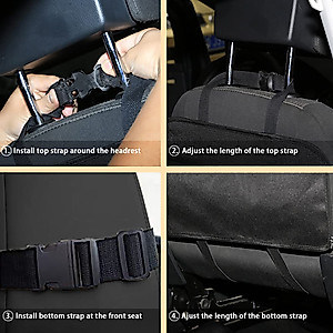 sunyou Car Backseat Organizer Car Organizer Kick Mats with 10inch Tablet Holder,10 Pockets, Car Organizer for Road Trip, Kid Snacks, Toys for Kids and Toddlers(2 PACK)