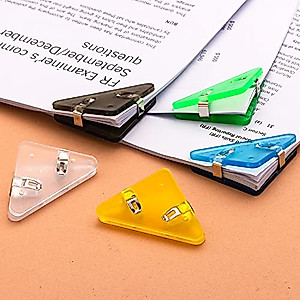 Mouchoi Corner Paper Clips, Triangle Clips, Colorful Bookmarks, 25 Pcs