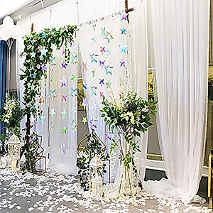 39Ft Glitter Star Garland Banner Hanging Decorations Bling Iridescent Twinkle Star Garland Streamer Kit for Bridal Shower Wedding Baby Shower Christmas Birthday Prom Graduation Party Supplies