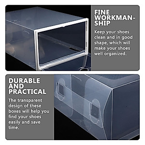 Alipis 5pcs Boxes Shoe Display Case Sneaker Storage Shoe Containers Sneaker Boxes Stackable Shoe Boxes Stackable Organizer for Cabinets Shoe Rack Organizer Sneaker Containers Shoe Cabinet