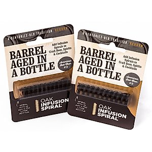 2 Pack - Barrel Aged in a Bottle Oak Infusion Spiral. Barrel Age Your Whiskey