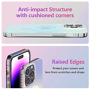 Dosanlues Magnetic Iridescent for iPhone 13 Pro Max Case for Women Girls, Translucent Compatible with MagSafe Slim Protective Cover 6.7inch