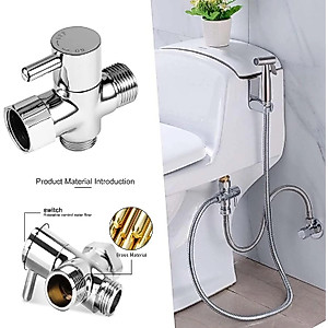 Bidet Sprayer for Toilet,Handheld Bidet Spraye,Cloth Diaper Sprayer Water Kit,Bathroom Hand Held Bidet Shower for Self Cleaning,Stainless Steel and Easy to Install