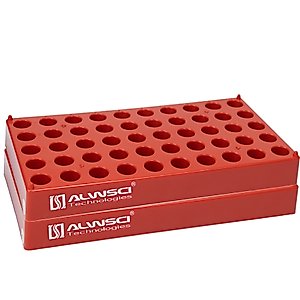 2PCS HPLC Vial Holder tray, 2ml Vial Lab Rack, Red 12mm Vial Storage Rack for 12x32mm Vial by ALWSCI