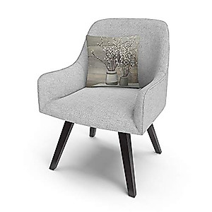 Trademark Fine Art Pussy Willow Still Life Gray Pots Crop by Julia Purinton, 16x16 Decorative Throw Pillow