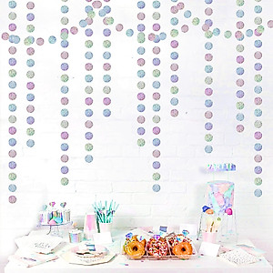 Iridescent Disco-Holographic Party-Decorations Garland Streamers - 52Ft Birthday Bachelorette Hanging Banner Decor,Engagement Valentines Dance Classroom Glitter New Years Christmas Backdrop Huglony