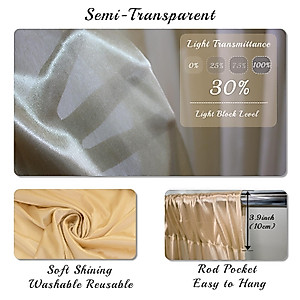 SweetEasy 2pcs 5ftx10ft Wedding Backdrop Curtains for Parties Birthday Baby Shower Bridal Home Party Festival Engagement Arch Party Stage Decorations Photography(Champagne)