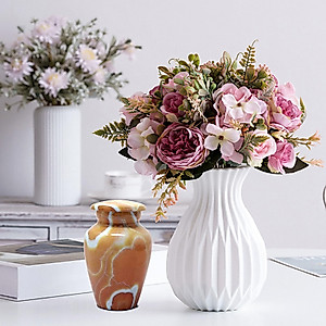 Marble Finish Metal Keepsake Urn - Mini Cremation Urn for Human or Pet Ashes - Token Urn - Sharing Memorial Urn with Velvet Bag (Honey Onyx)