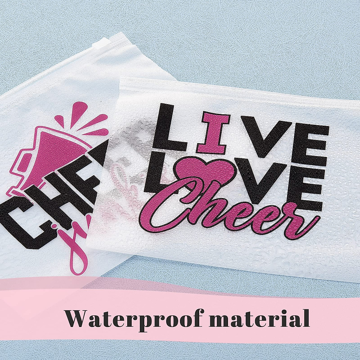 60 Pieces Cheer Makeup Bag Cosmetic Cheerleading Case for Girls Zipper Cheer Makeup Case Cheerleader Travel Pouch Portable Cheerleading Bag for Women Teammates Toiletry Accessories Gifts, 6 Styles