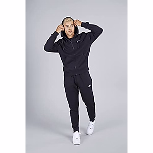 Nike Men's Sportswear Club Fleece Full Zip Hoodie, Fleece Zip-Up Hoodie Men, Black/Black/White, M