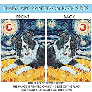 Toland Home Garden 112648 Van Growl-Border Collie Dog Flag 12x18 Inch Double Sided Dog Garden Flag for Outdoor House Border Collie Flag Yard Decoration