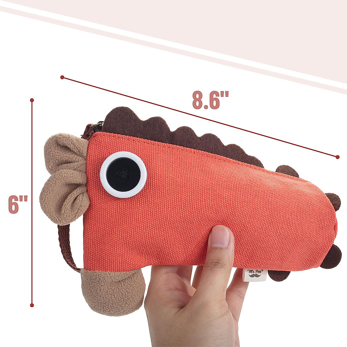 Mr. Pen- Standing Pencil Case, Animal Pencil Pouch, Red Donkey, Kids Pencil Case for Kids, Stand Up Pencil Case, Cute Pencil Pouch for Girls and Boys, Pen Case, Pen Pouch, School Pencil Case Pouch
