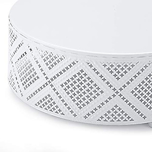 VILAVITA Cake Stand Set Round Metal Set of 3 Cake Stands Dessert Display Cupcake Stands, White