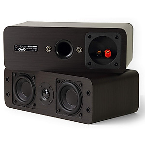 Micca OoO Passive Slim Bookshelf Speakers with 3-Inch Woofers and Silk Tweeter, Thin Design Under 4" Wide, for Desktop Stereo or Home Theater Surround Sound, Wall Mountable, Pair, Dark Walnut