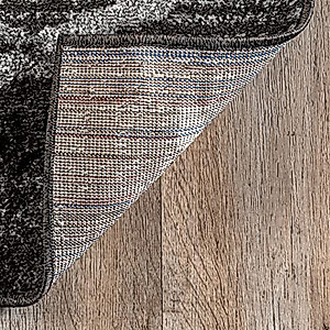 nuLOOM 2x6 Thigpen Contemporary Area Rug, Charcoal, Abstract Lines, Non-Slip Backing, Stain Resistant, For Bedroom, Dining Room, Living Room, Hallway, Office, Kitchen, Entryway