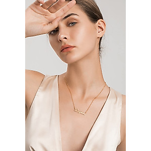 UMAGICBOX Name Necklace Personalized 18K Gold Plated Sterling Silver Nameplate Pendant Jewelry Gifts Custom Birthday Mother Christmas Day Gifts for Women Girls