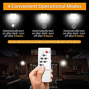 100W LED Solar Flood Lights Outdoor Bright,301 LEDs 8000LM Auto Dusk to Dawn with Light Sensor and Remote Control,IP66 Waterproof Solar Street Security Light for Barn, Garden, Yard