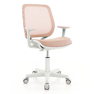 Costzon Kids Desk Chair, Height Adjustable Children Study Computer Chair with Armrests, Sit-Brake Casters, Swivel Mesh Task Chair for Boys Girls Teens Students, Kids Chair for Home, Office, School