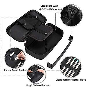 RAGZAN Big Capacity Pencil Case, Oxford Cloth Pencil Bag Storage Pouch Pen Pencil Marker Stationery Bag Holder for Middle High School College and Office, Idea Gift for Back to School Season - Black