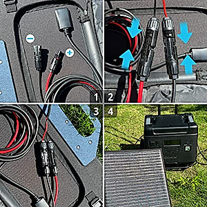 IDEAPLAY 200W Solar Panel Kit for BP200 BP201 BP300 SN2200 Power Station, Solar Generator with Adjustable Kickstand, IP65 Water-Resistant, Foldable Solar Panel for Outdoors RV Camping or Home Use