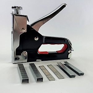3 Way Stapler Staple Gun Brad Nailer KIT Heavy Duty Upholstery Wood with Case