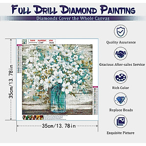 RYMILIE Diamond Painting Kits for Adults - Vase DIY 5D Diamond Art Kits Full Drill Diamond Dots Paintings with Diamonds Gem Art and Crafts Home Decor 【13.78x13.78inch】