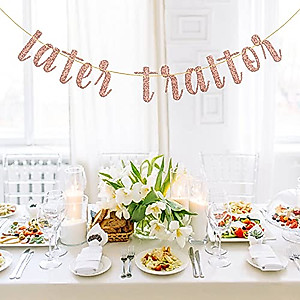 Belrew Later Traitor Banner, Job Chang Party Decor, Farewell Retirement Party, Last Day Office Party Decoration Supplies, Glittery Rose Gold