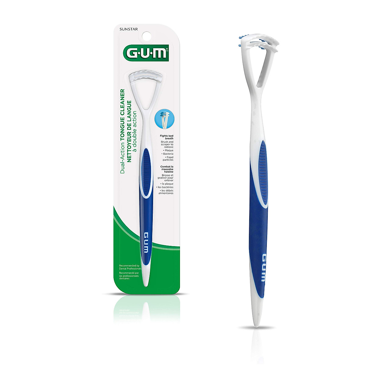 GUM Dual-Action Tongue Cleaner - Colors May Vary 1 Each (Pack of 2)