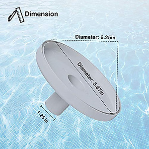 Above Ground Pool Vacuum Plate for compatible with HydroSkim 513330, compatible with Hayward SP1091WM Replace Pool Skimmer, 6.25" Round