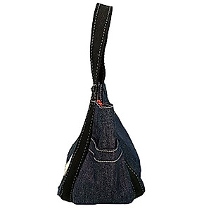 Chala Toffy Dog Carryall Zip Denim Tote Handbag, Dog Lovers Gift