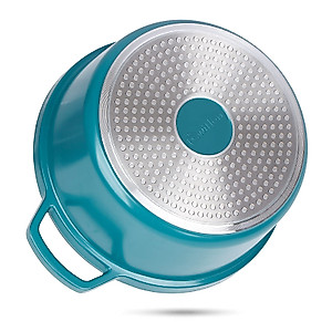 swiflon Light Weight Covered Dutch Oven,5Qt,Blue,Cast Aluminum Nonstick