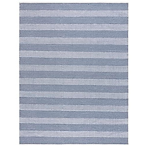 Safavieh Striped Kilim Collection 6' x 9' Ivory/Blue STK802M Flat Weave Cotton Area Rug