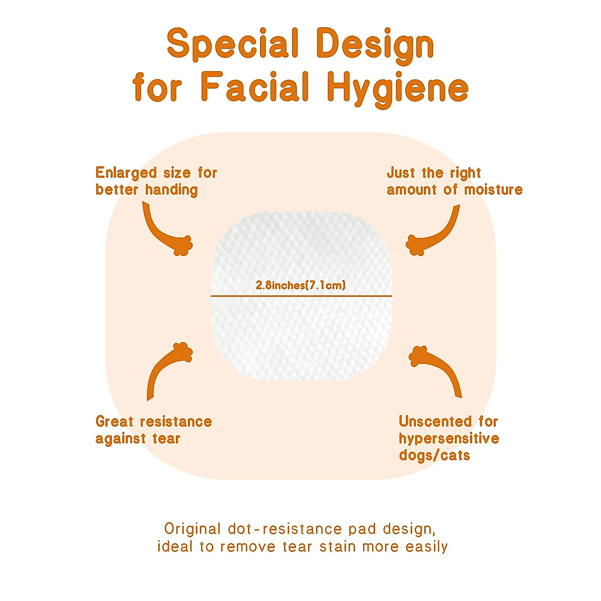 FriPuP Dog Eye Wipes, Travel Size Pet Wash Pads for Ear Face Wrinkle Cleaning, Gentle Tear Stain & Eye Discharge Remover for Cats Kitten Puppy, Essential Small Dog Items, Soft 100 Count (Pack of 2)