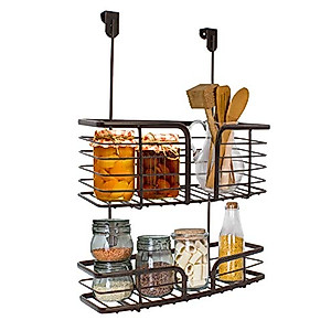 Over The Cabinet Door Iron Bathroom Pantry Organization Shelves Laundry Room Storage Kitchen Rack Shelf Space Saver