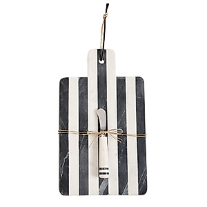 Mud Pie Striped Marble Board Sets (Paddle), board 16"" x 7"" | spreader 7"""