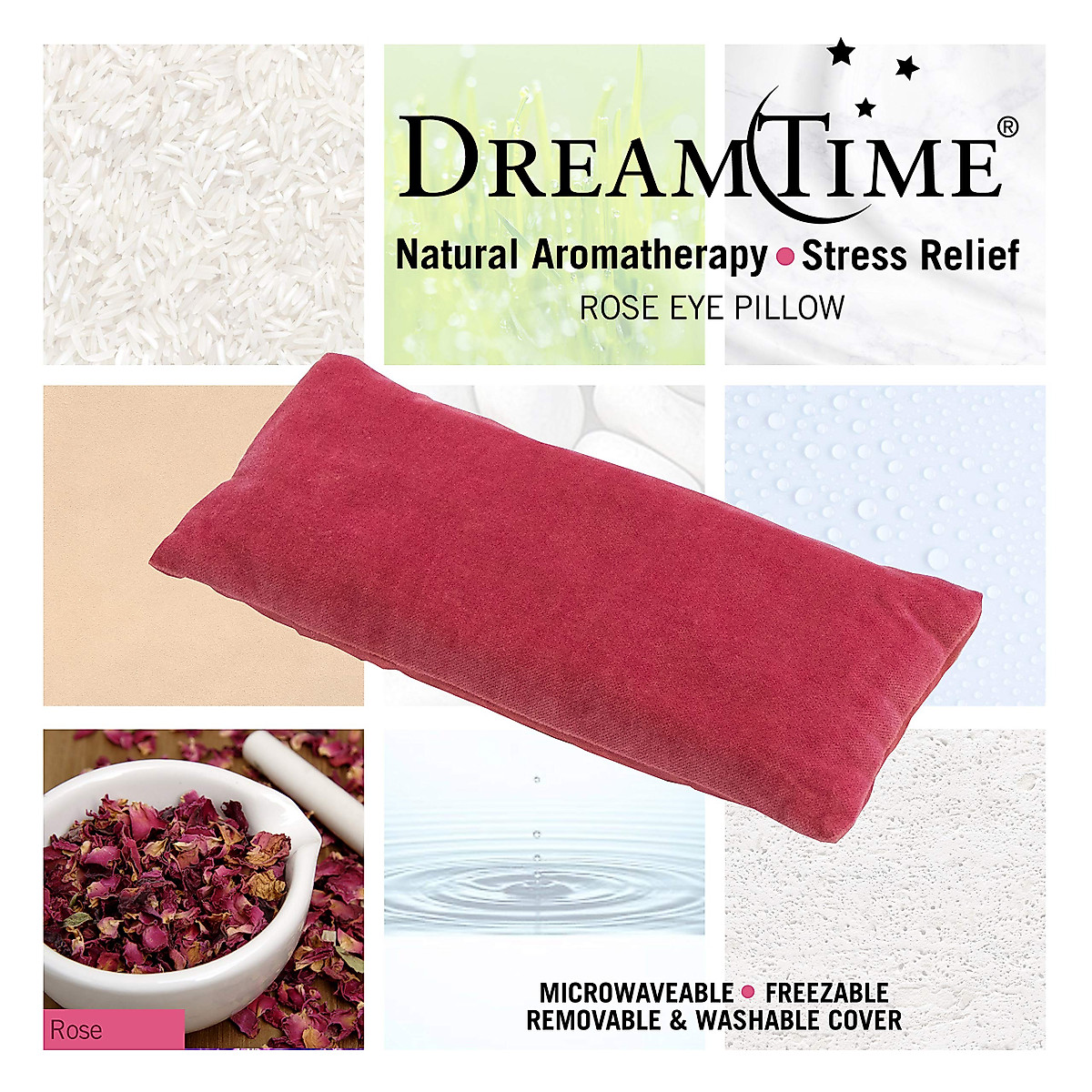 DreamTime Dreamtime Eye Pillow with Rose, Natural Herbal Mask for Relaxation, Create A Spa Experience at Home