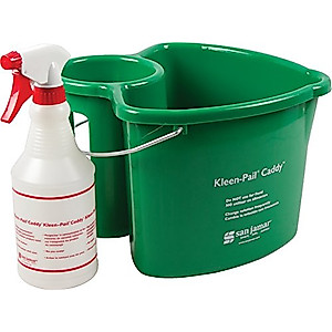San Jamar KP500 Kleen-Pail Commercial Cleaning Caddy System, Green