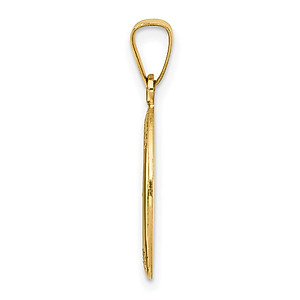 Jewelry Stores Network Hollow Saint Anthony Pray For Us Words on Oval Pendant in Real 14k Yellow Gold 16x11mm