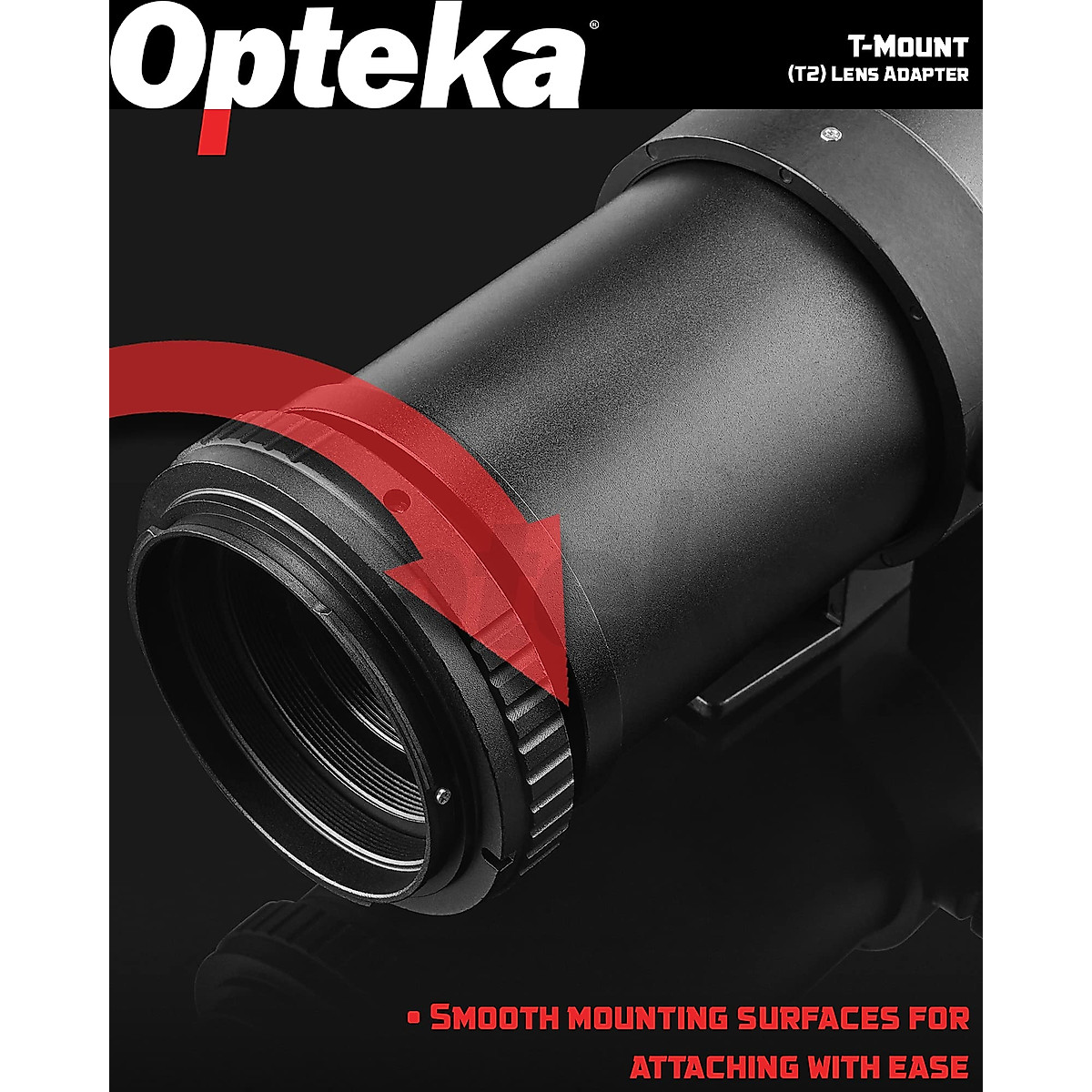 Opteka T-Mount (T2) Adapter Compatible for Canon EF EOS 80D, 77D, 70D, 60D, 60Da, 50D, 7D, 6D, 5D, 5Ds, T7i, T7s, T6s, T6i, T6, T5i, T5, T4i, T3i, T3, T2i, SL2 and SL1 Digital SLR Cameras