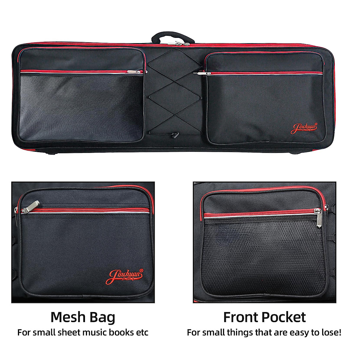 Chehery 49 Key Keyboard Case Carrying Bag - Electric Keyboard Piano Gig Bag - Lightweight Waterproof Oxford MIDI Controller Keyboard Shoulder Bag