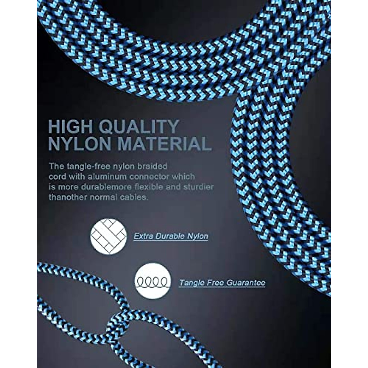 Multiple Charger Cable 2 in 1 iPhone and Android USB Charging Cable, 4ft Nylon Braided Multi Charging Cable with Type-C/Lightning Port Compatible with iPhone 14 Pro Max/14/13/12, iPad, Samsung, Google