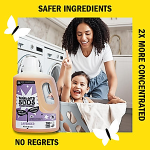 Molly's Suds Liquid Laundry Detergent | Clean Laundry Detergent Soap for Sensitive Skin | 2x Concentrated, High Efficiency (HE) | Lavender - 100 Loads